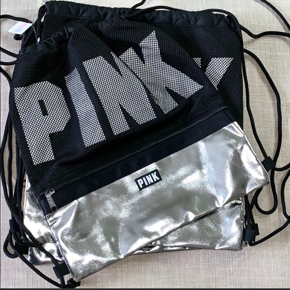 PINK Victoria's Secret | Bags | Pink Victorias Secret Drawstring Gym ...